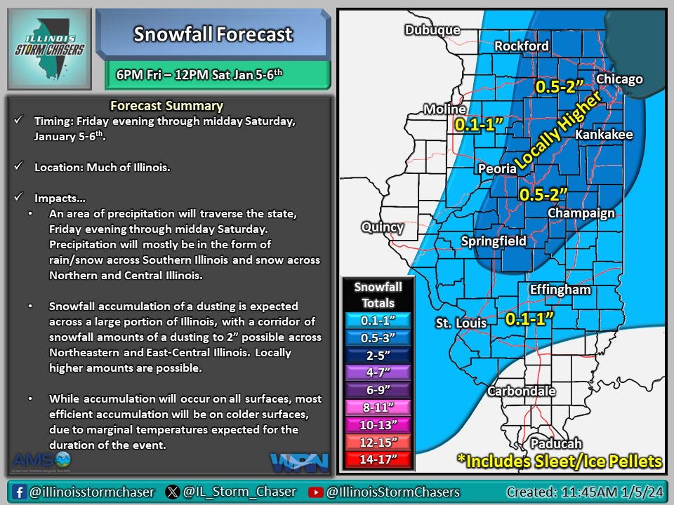 Fri-Sat, Jan 5-6th Snow Event - Illinois Storm Chasers, LLC.
